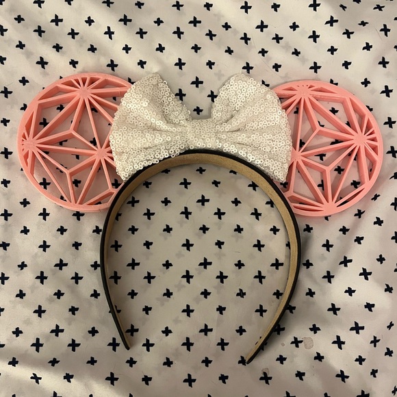 Disney | Accessories | Custom 3d Printed Epcot Ball Minnie Ears Pink ...